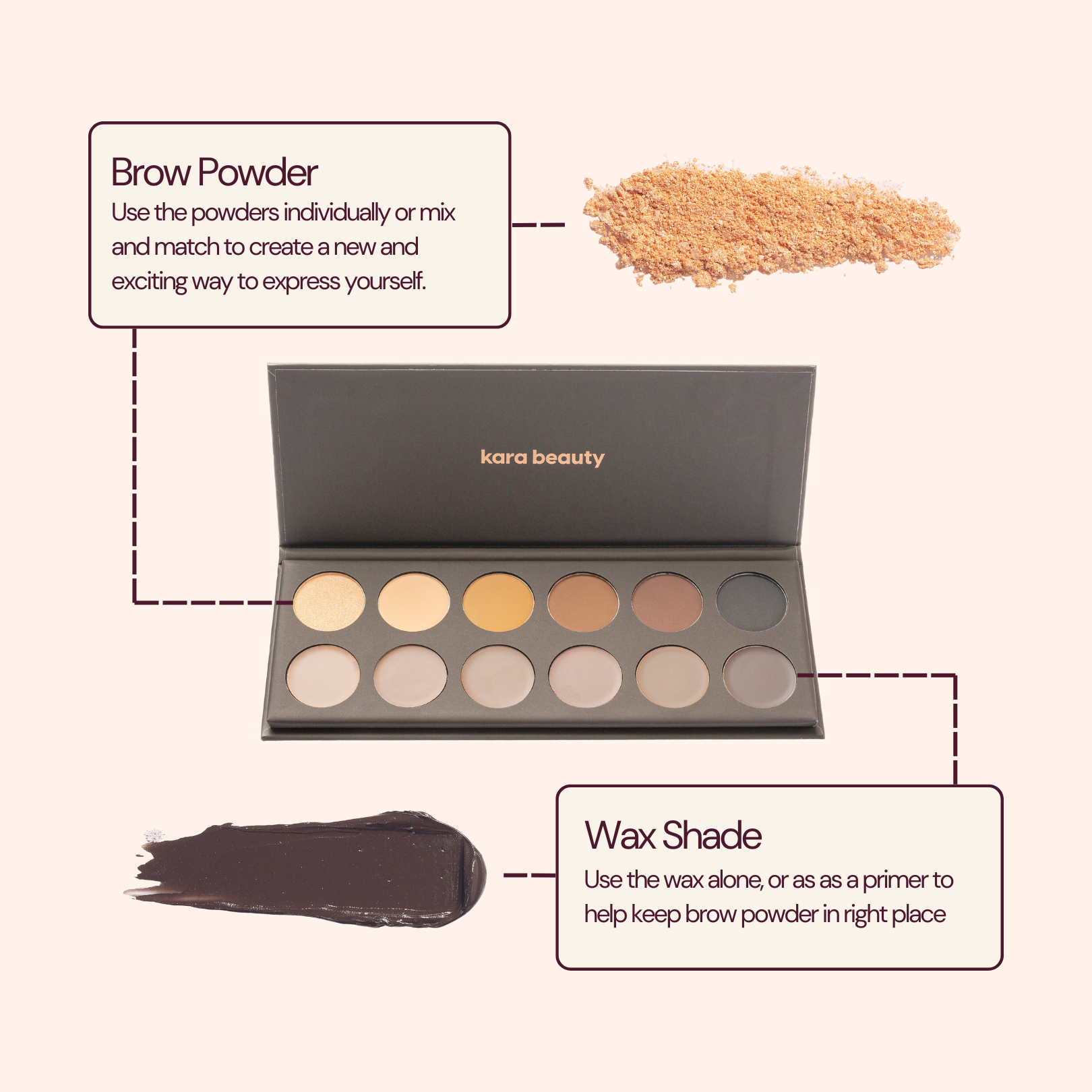 KARA BEAUTY EB14 GEL & POWDER Eyebrow Palette EB14